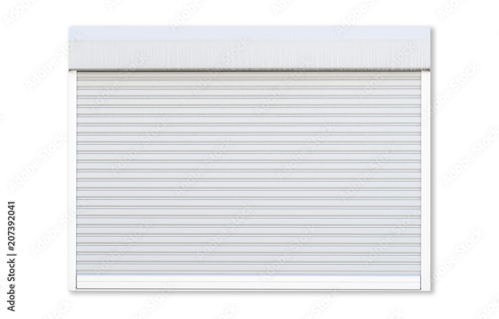 White roller shutter garage window isolated on white background Stock ...