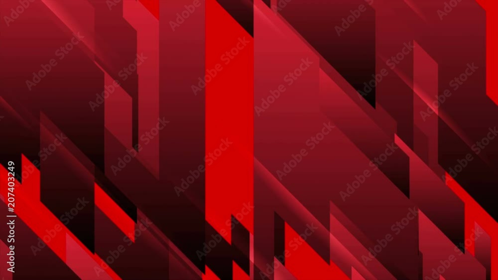 Dark red tech geometric abstract motion background. Seamless loop ...