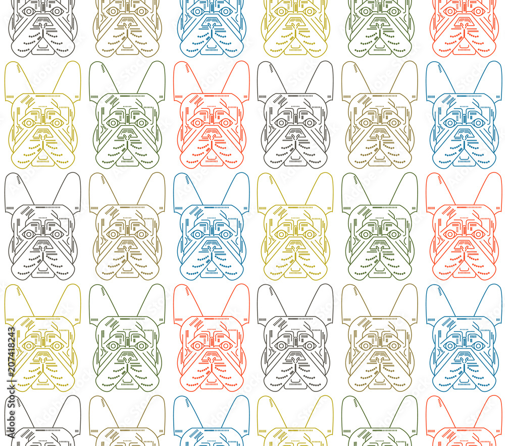 Dog vector seamless pattern cute illustration home pets doggy different ...