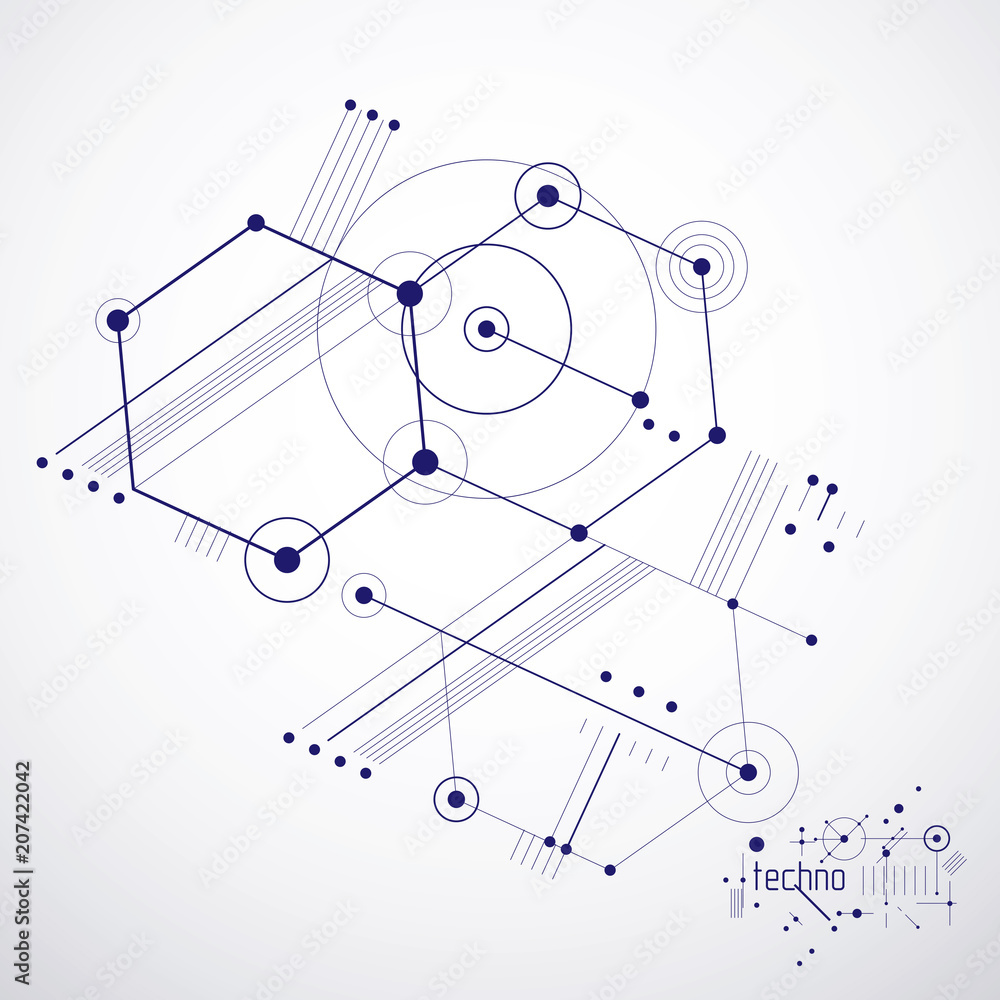 Engineering technology vector wallpaper made with hexagons, circles and ...