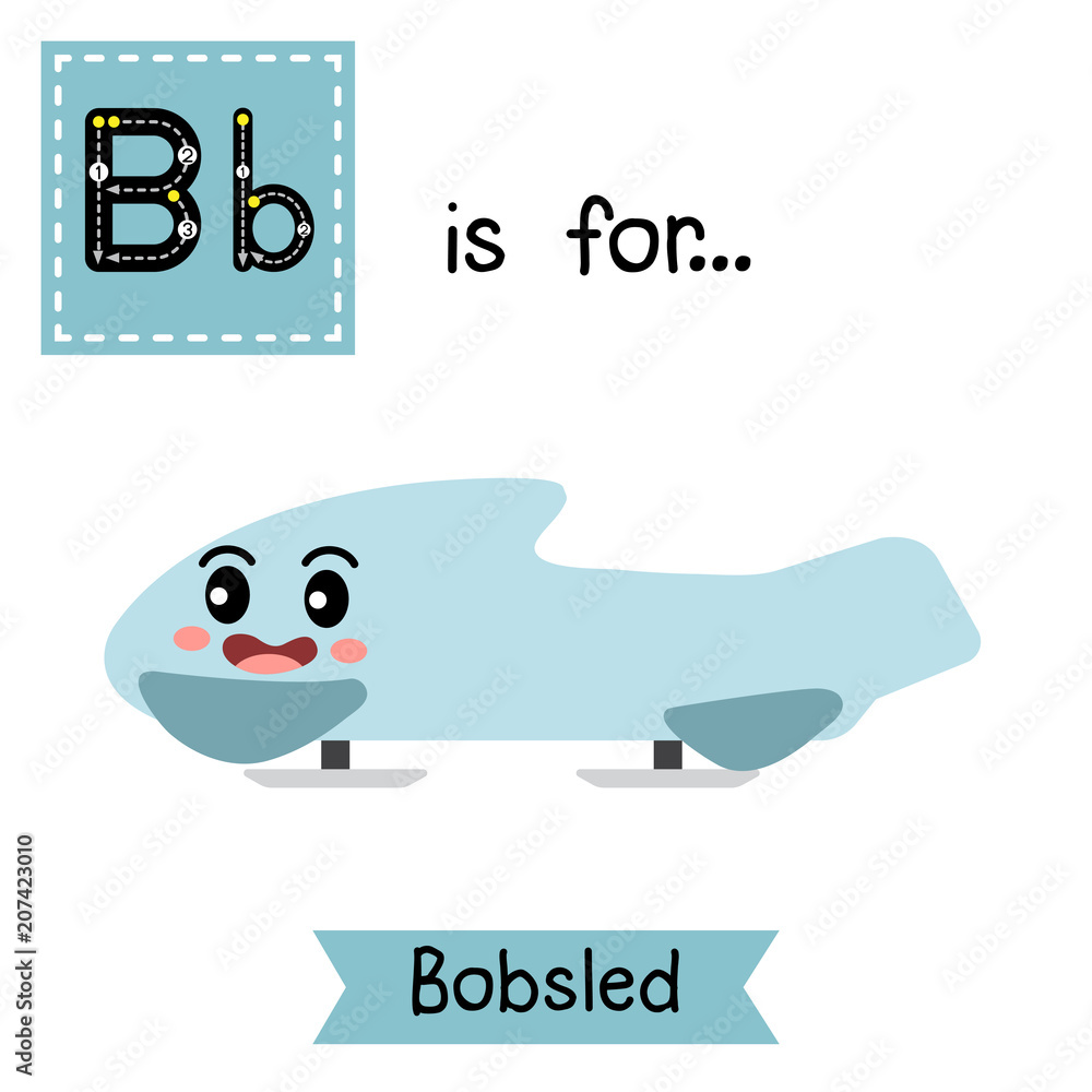 Letter B cute children colorful transportations ABC alphabet tracing ...