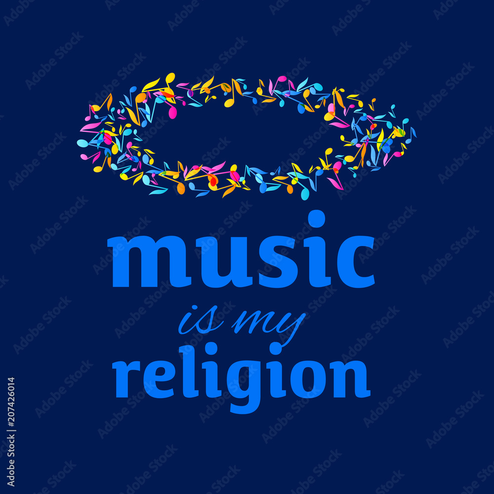 Colorful Music Quote notes background. Musical festival poster template ...
