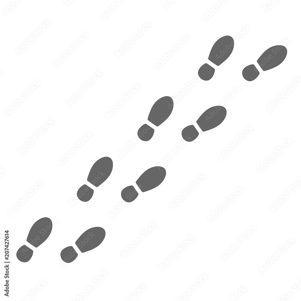 Path of shoe prints. Human footprints. Vector illustration. Stock ...