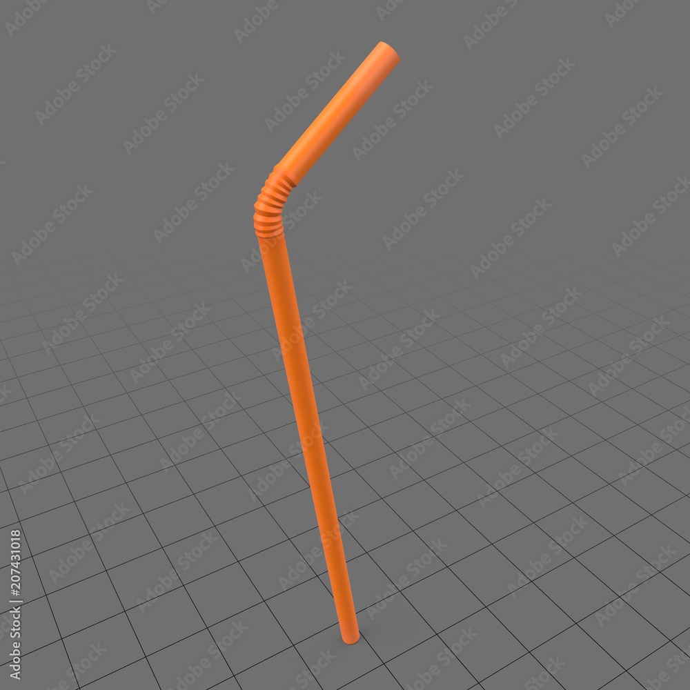 Angled drinking straw Stock 3D asset | Adobe Stock
