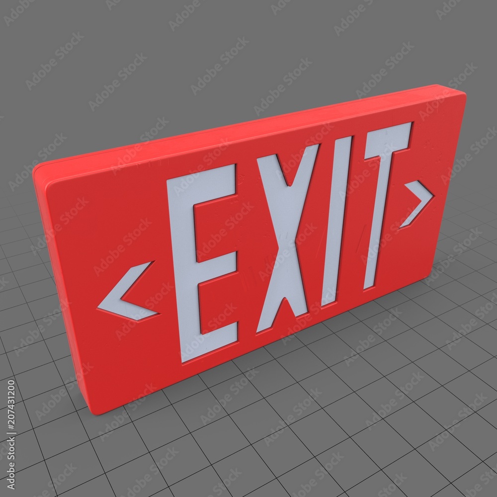 Exit sign Stock 3D asset | Adobe Stock