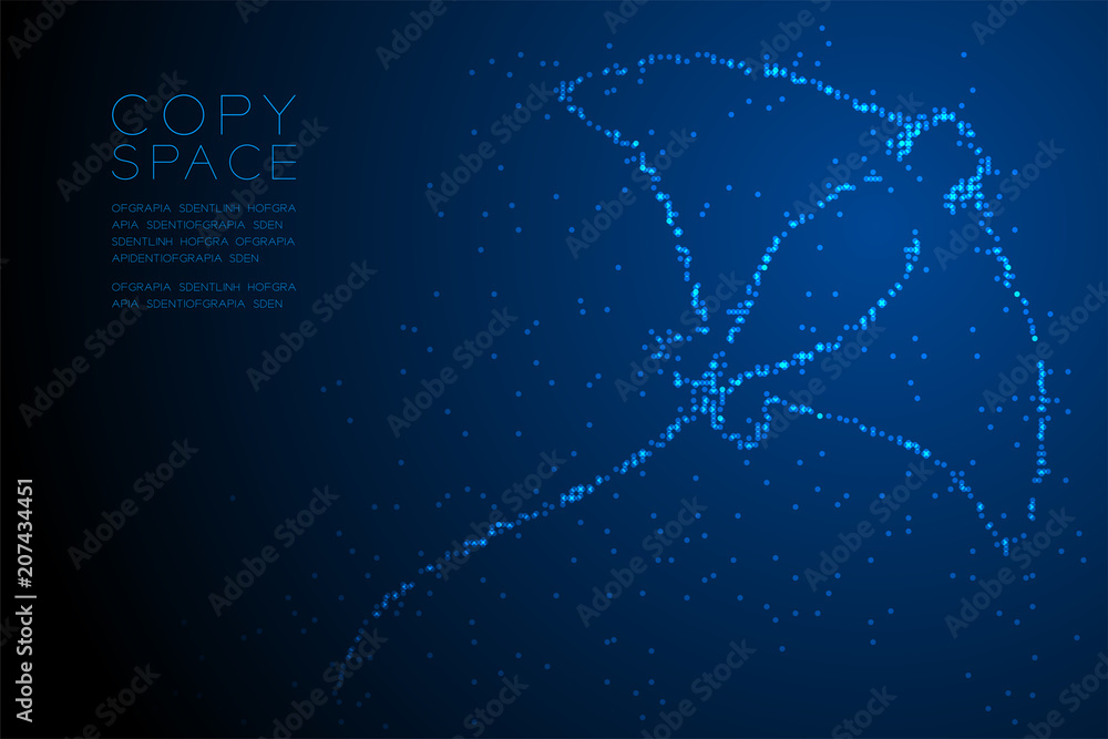 Abstract Geometric Circle dot pixel pattern Stingray shape, aquatic and ...