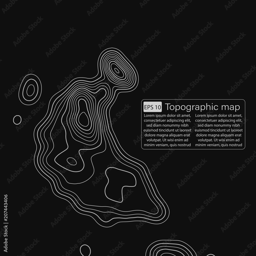 Topographic map. Topographical background. Linear graphics. Vector ...