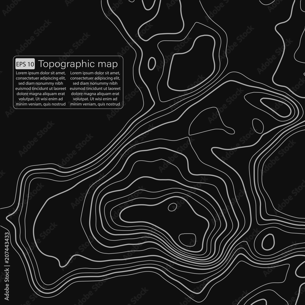 Topographic map. Topographical background. Linear graphics. Vector ...