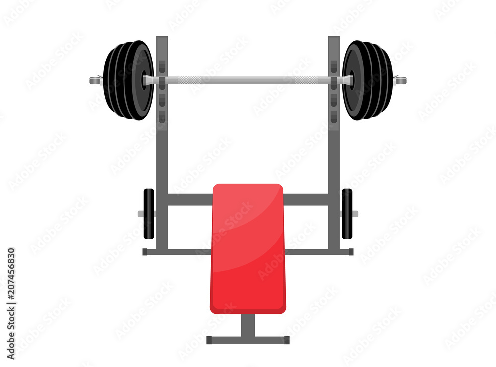 Vector illustration. Bench with bench for bench press. Stock Vector ...