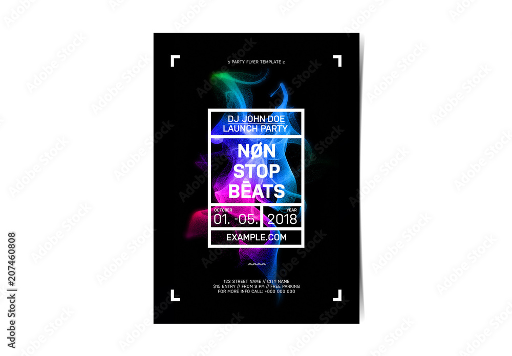 Event Flyer Layout with Multicolor Design Element Stock Template ...