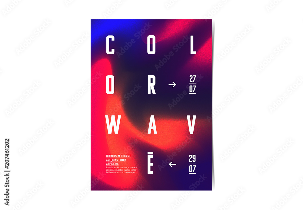 Poster Layout with Red and Blue Abstract Elements Stock Template ...