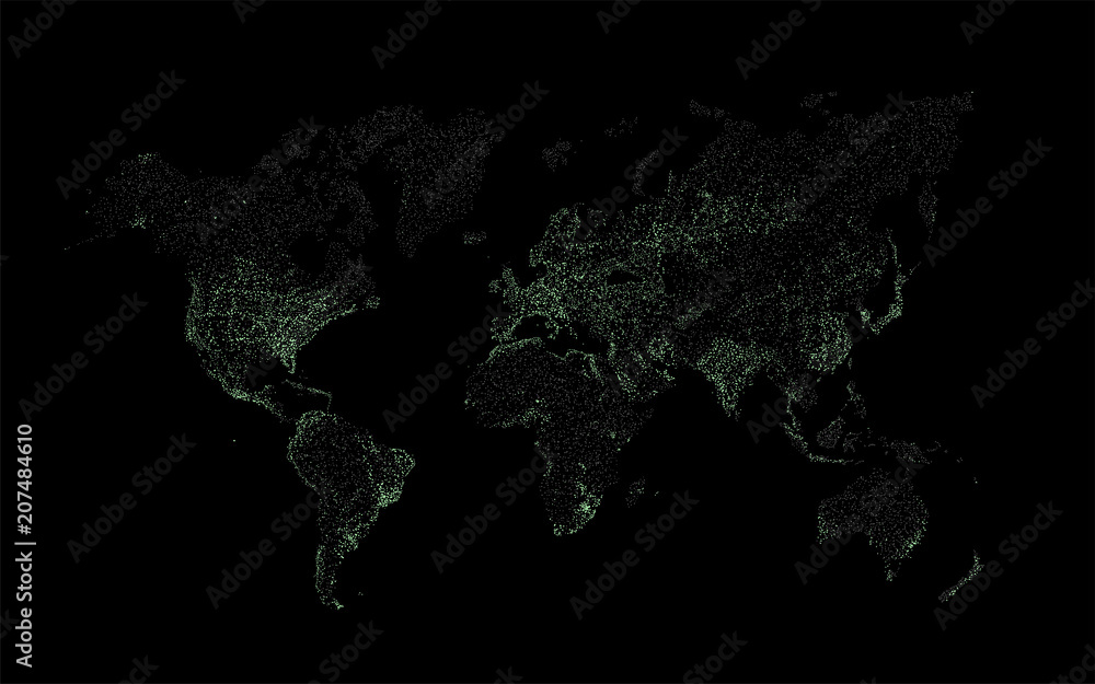 World Map at Night Stock Vector | Adobe Stock