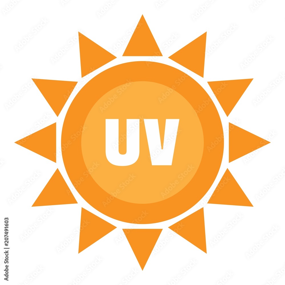 Uv sun logo. Flat illustration of uv sun vector logo for web design ...
