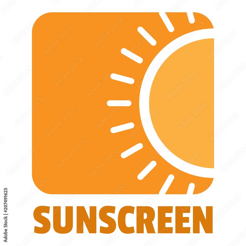 Sunscreen logo. Flat illustration of sunscreen vector logo for web ...
