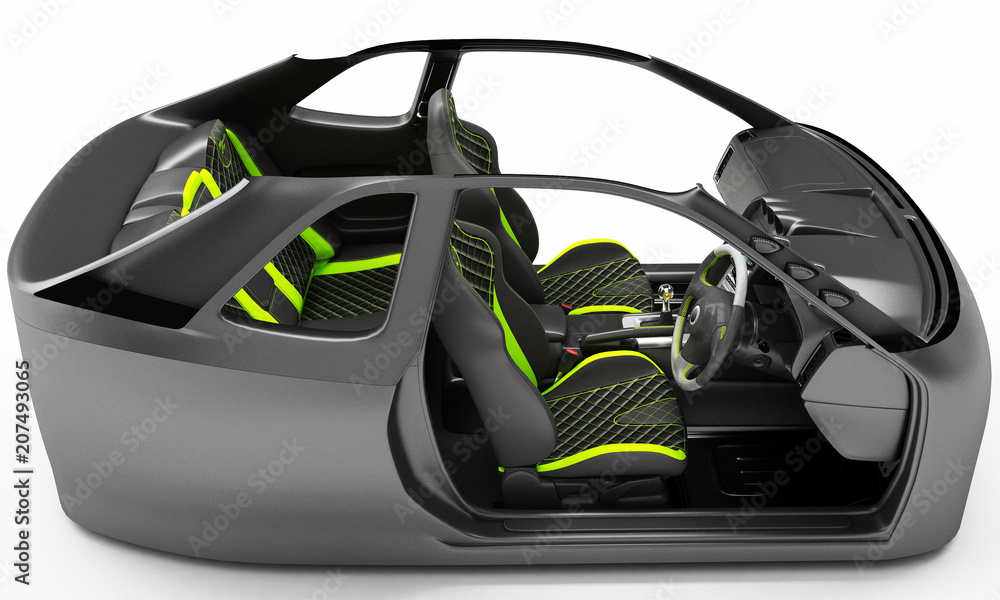 Exclusive tuning project for the interior of a sports car. Interior ...