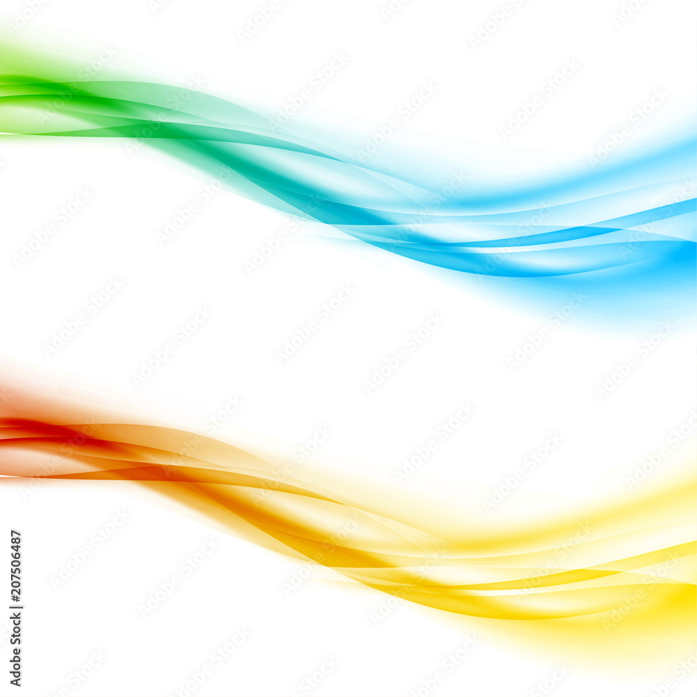 Bright fresh spring liquid border swoosh wave gradient lines color ...