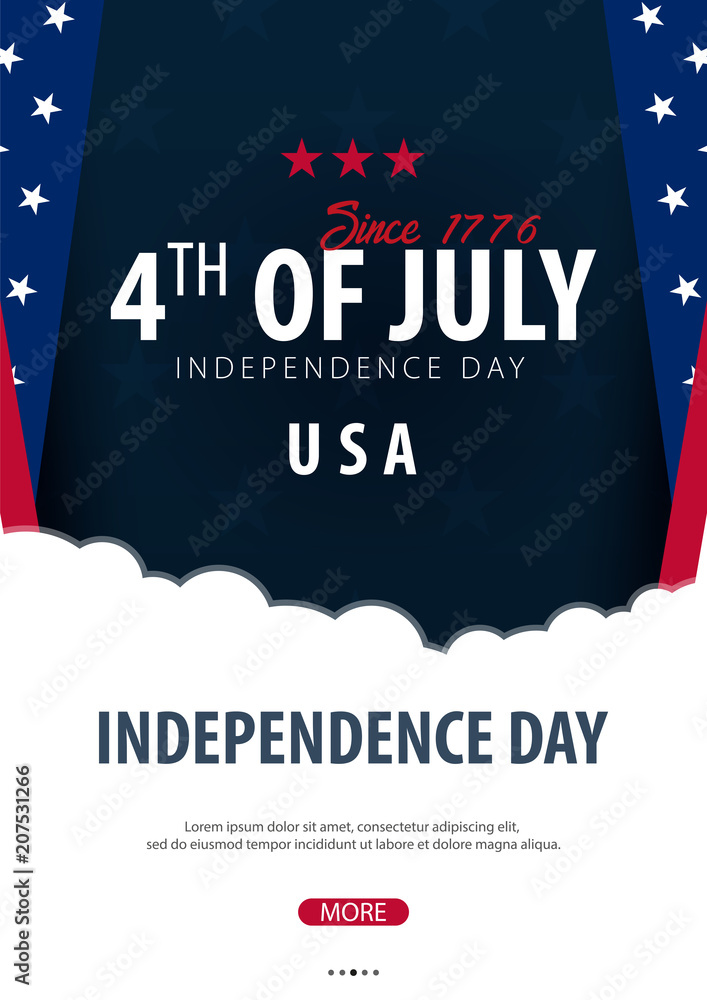 Set Posters of Fourth of July. 4th of July. Independence Day of the USA ...