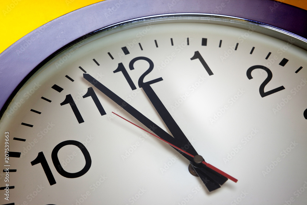 Time is running out - Clock showing shortly before 12 o'clock Stock ...