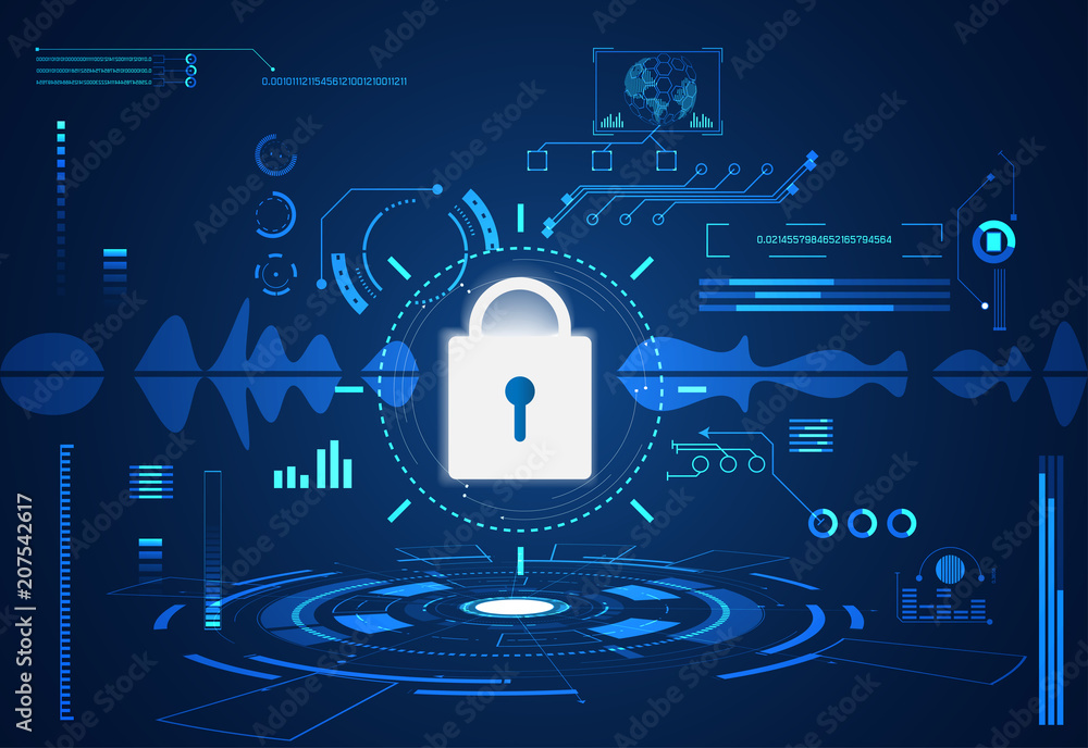 abstract technology ui futuristic concept cyber security hud interface ...