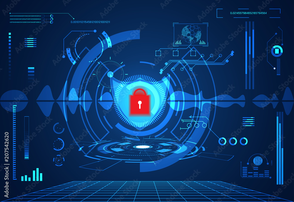 abstract technology ui futuristic concept cyber security hud interface ...