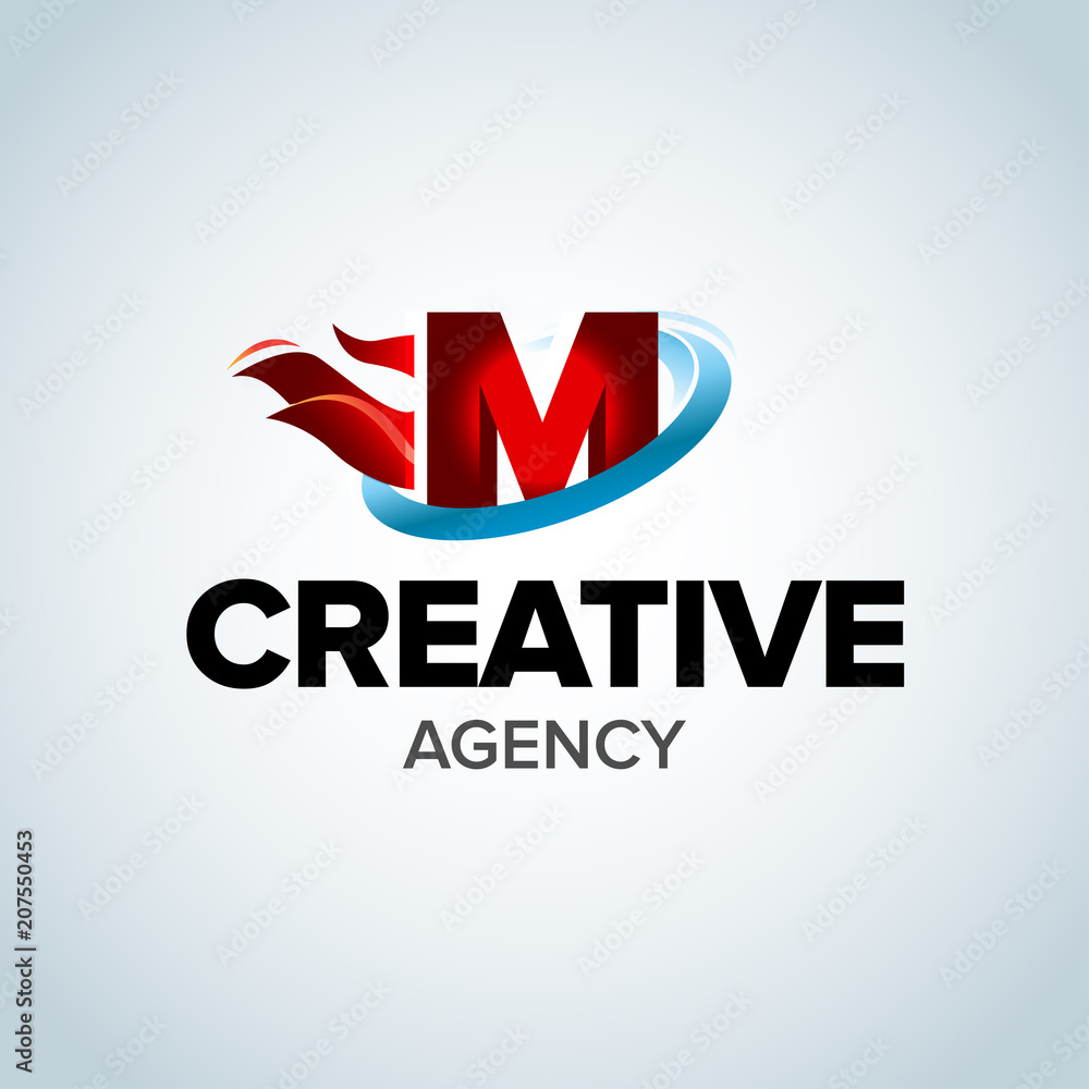 Fire Letter M logo template. Burning flame design element vector ...