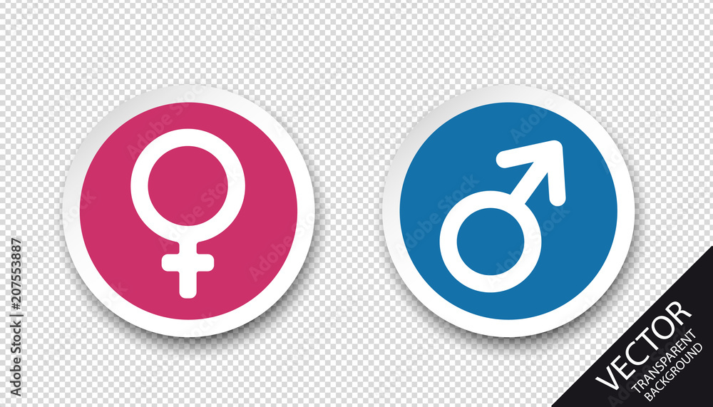 Male And Female Sex Buttons - Vector Illustration - Isolated On ...