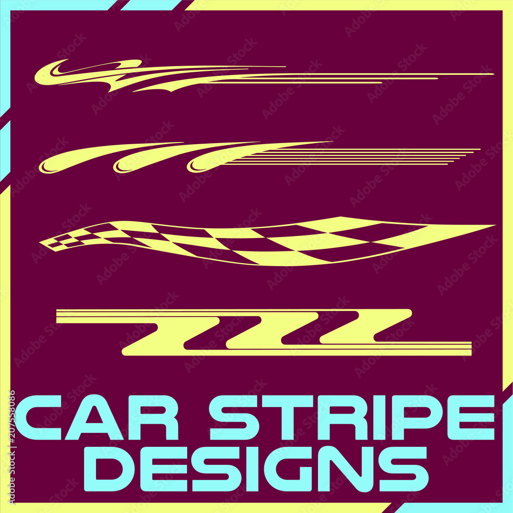 Tribal and cool Car stripe design set. Adhesive vinyl sticker designs ...