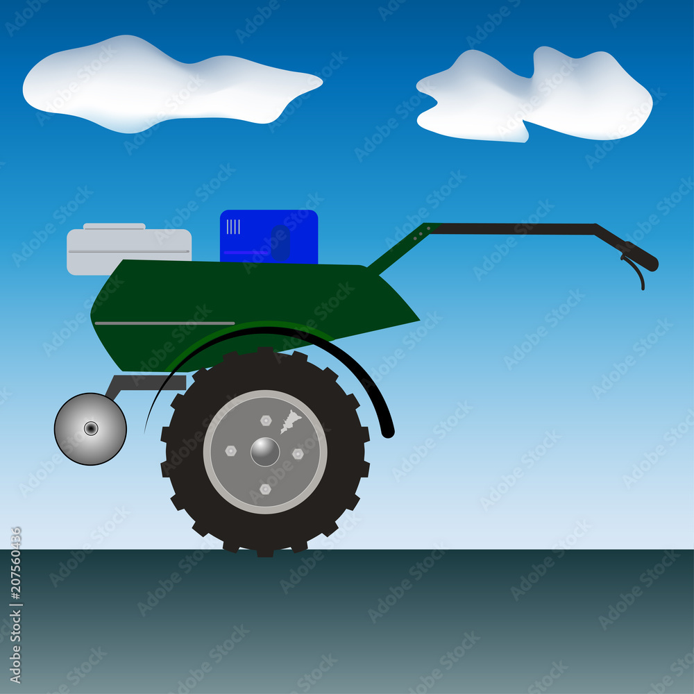 vector drawing of the Motor cultivator in the open air Stock Vector ...