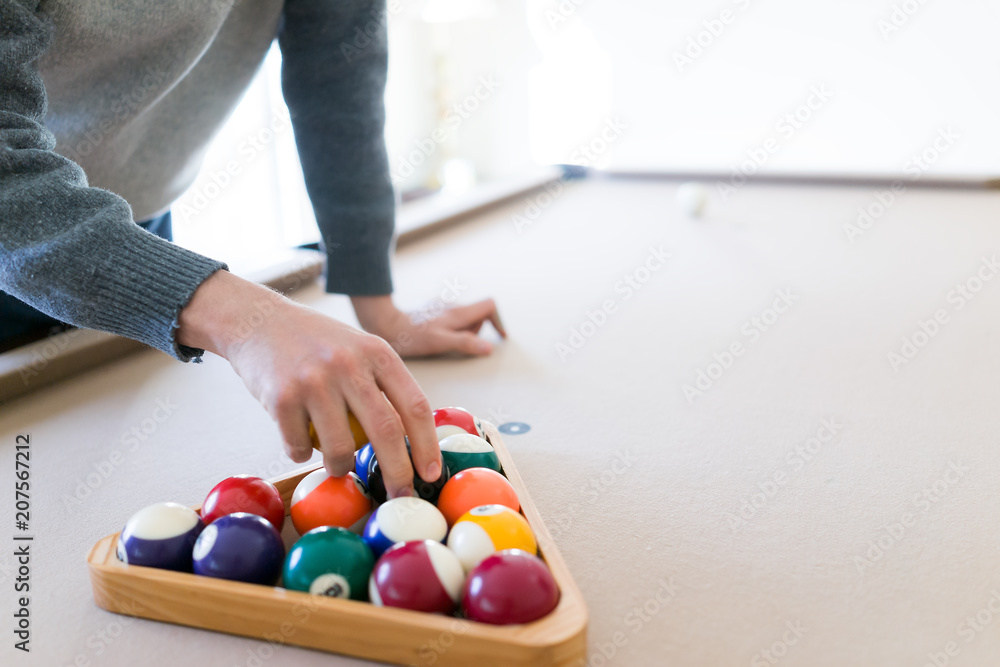 Foto de Interior house home with billiard pool table in living room ...
