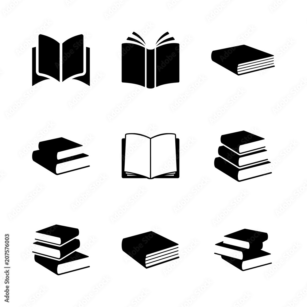 Simple books icon series in vector format. Education signs and symbols ...