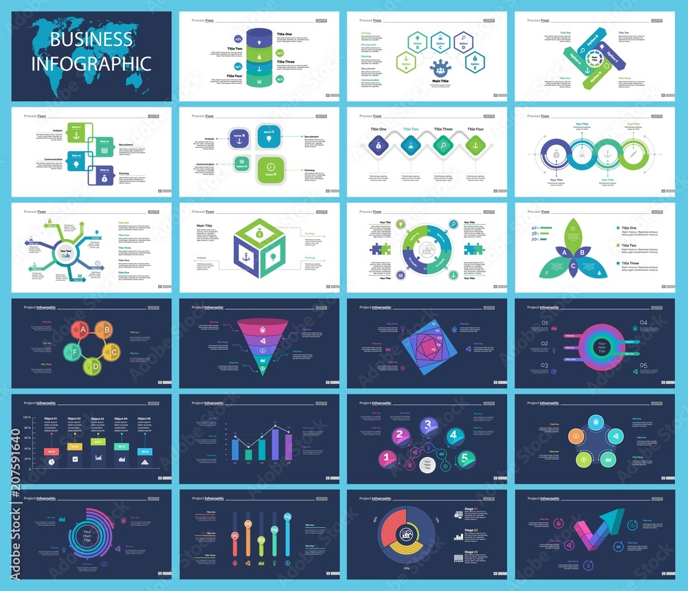 Informational chart design set for business presentation concept. Can ...