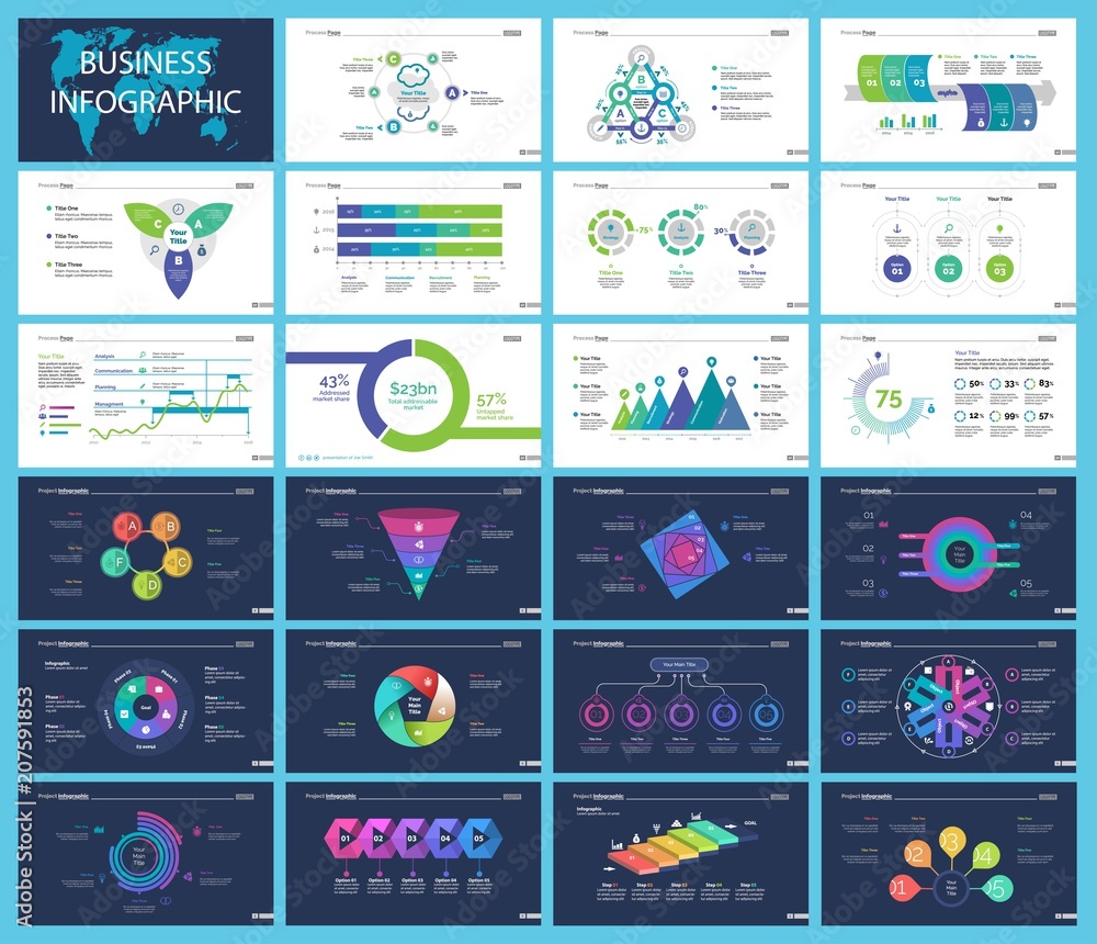 Set of management or statistics concept infographic charts. Business ...
