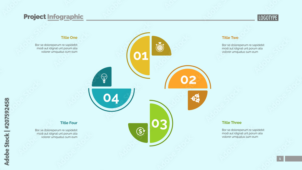Cycle chart with four elements. Step diagram, process chart, layout ...