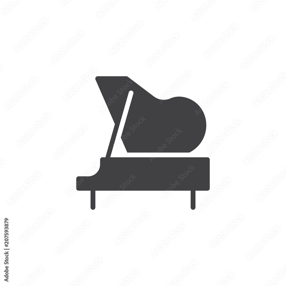 Piano vector icon. filled flat sign for mobile concept and web design ...