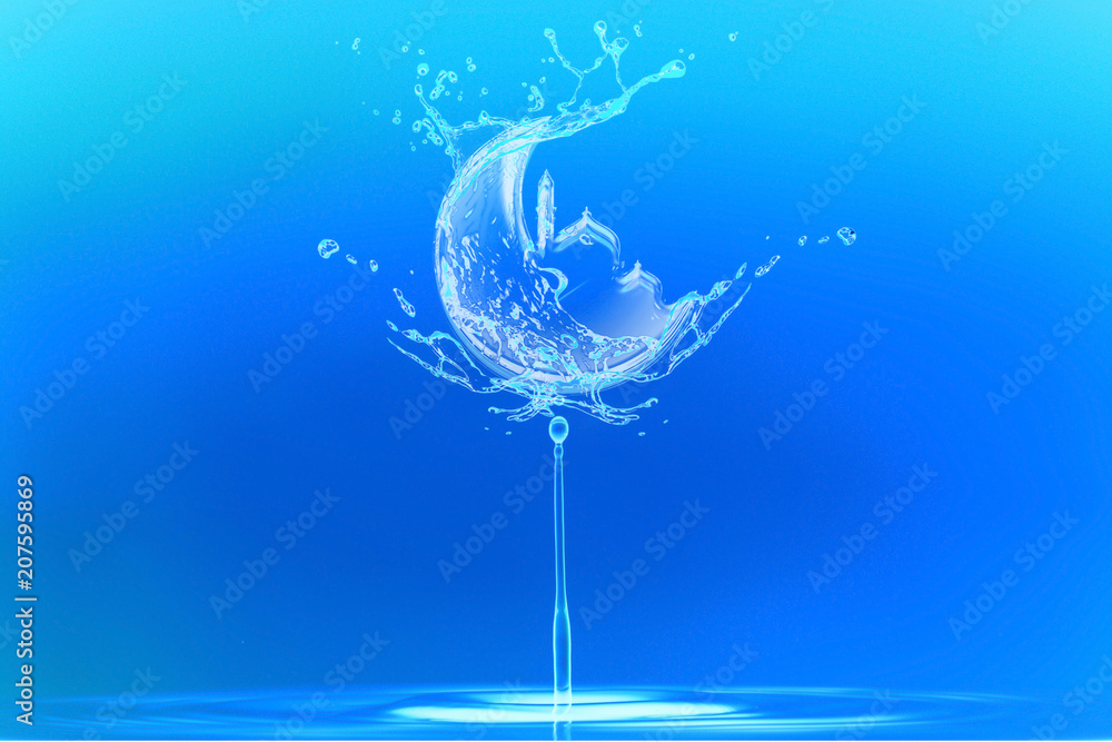 Ramadan Kareem and Eid Mubarak Greetings with water splash Stock ...