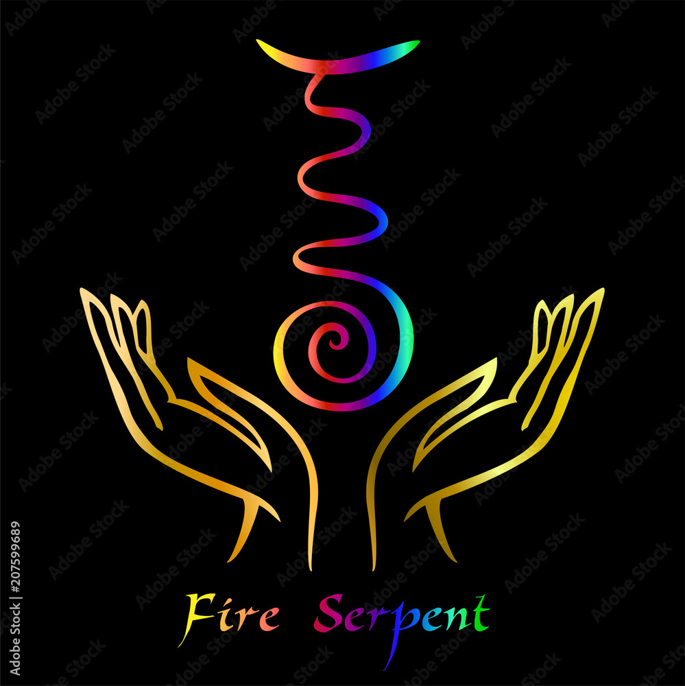 Karuna Reiki. Energy healing. Alternative medicine. Symbol Fire Serpent. Spiritual practice ...