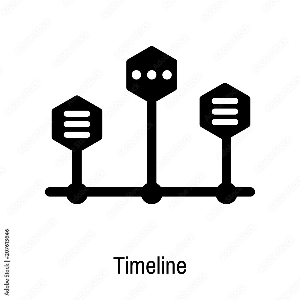 Timeline icon vector sign and symbol isolated on white background ...