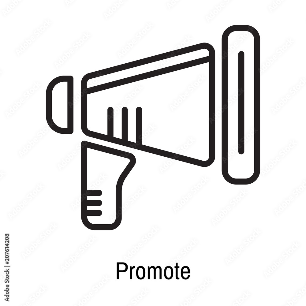 Promote icon vector sign and symbol isolated on white background ...