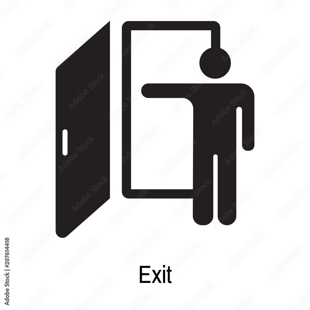 Exit icon vector sign and symbol isolated on white background, Exit ...