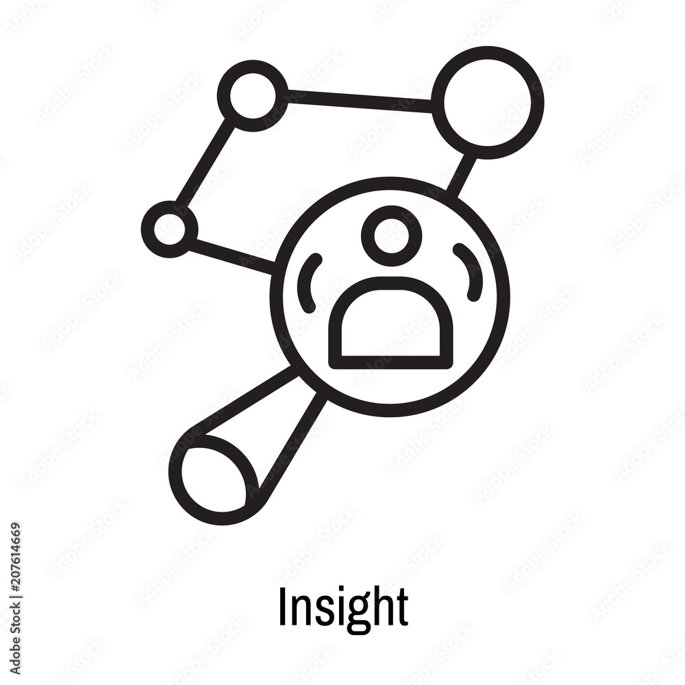 Insight icon vector sign and symbol isolated on white background ...