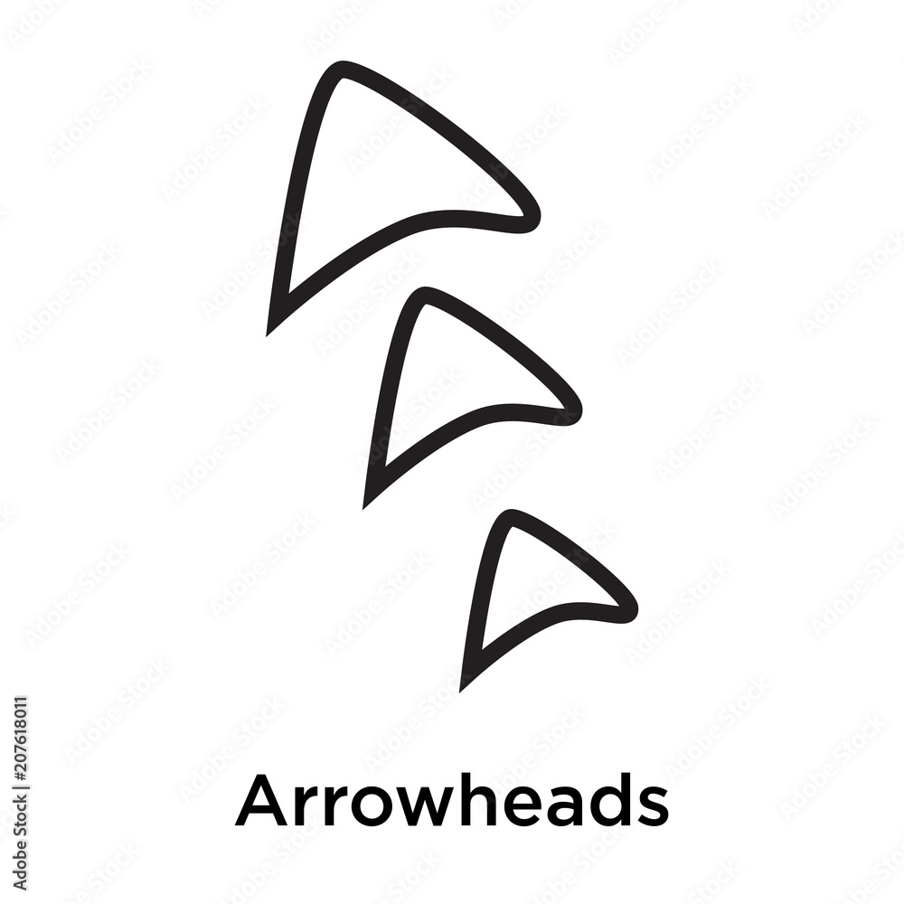 Arrowheads icon vector sign and symbol isolated on white background ...
