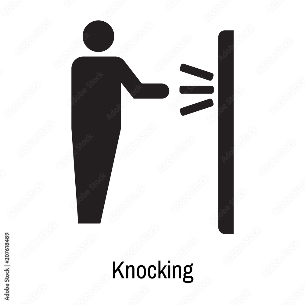 Knocking icon vector sign and symbol isolated on white background ...