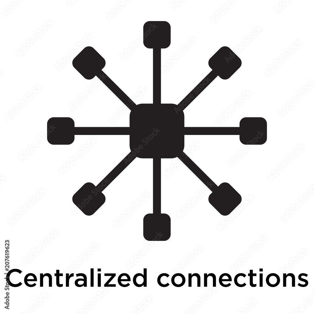 Centralized connections icon vector sign and symbol isolated on white ...