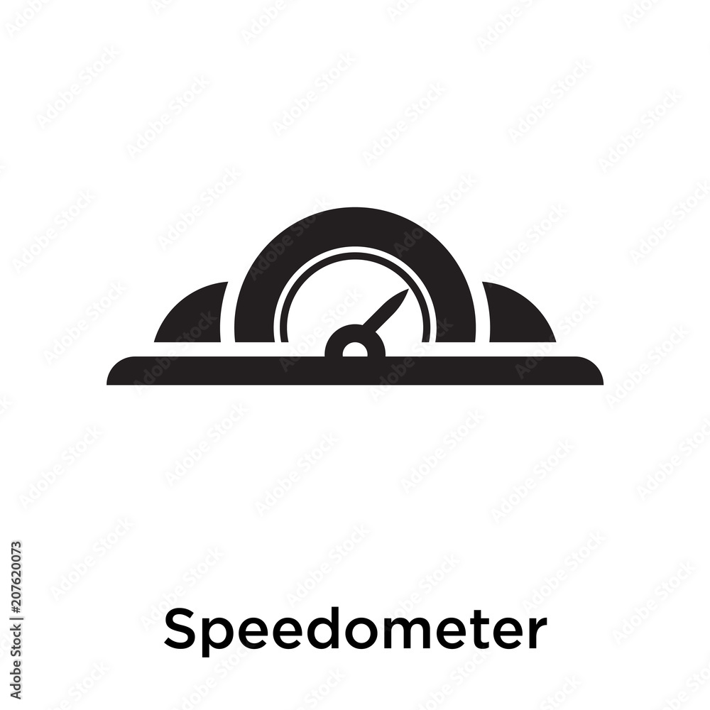 Speedometer Silhouette icon vector sign and symbol isolated on white ...
