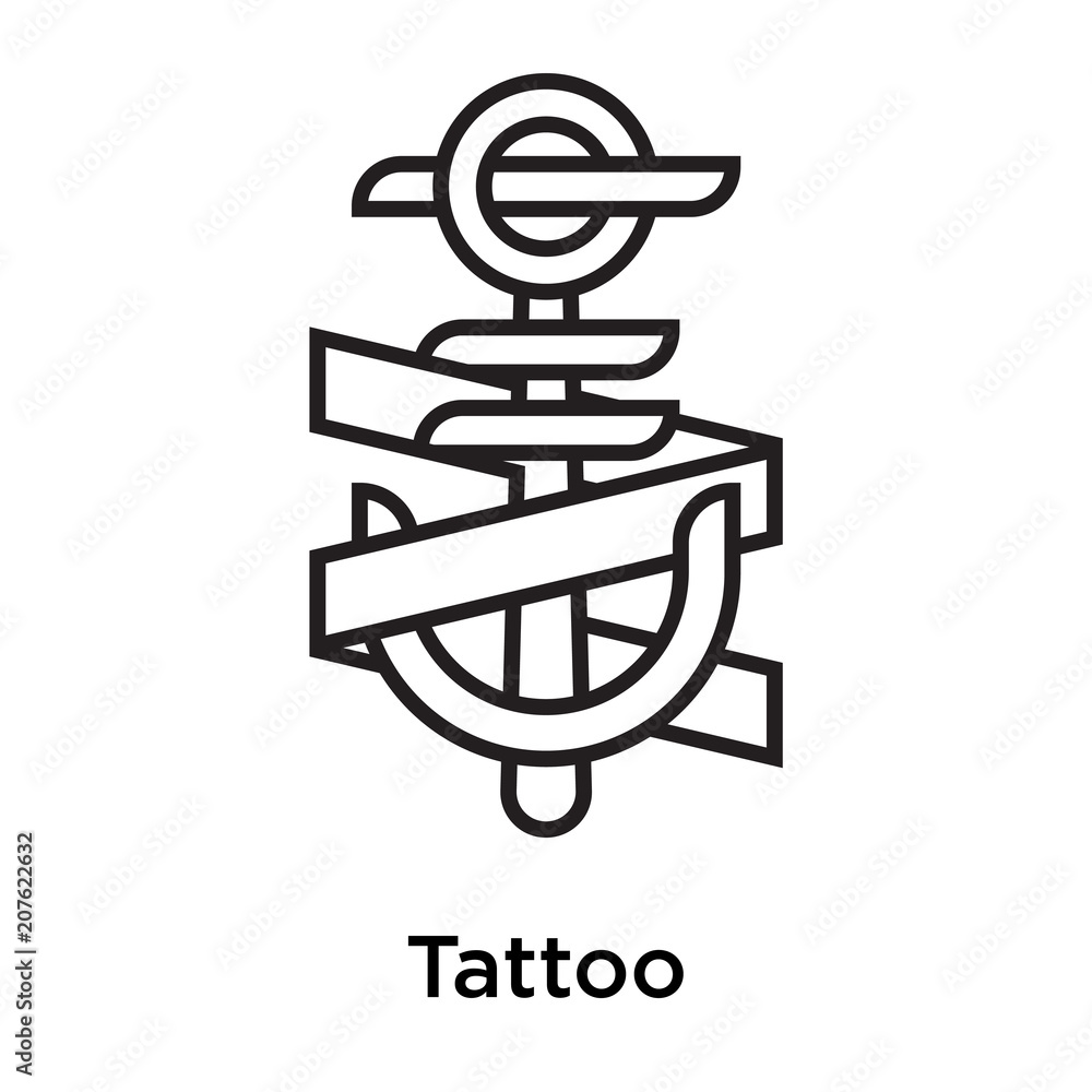 Tattoo icon vector sign and symbol isolated on white background, Tattoo ...