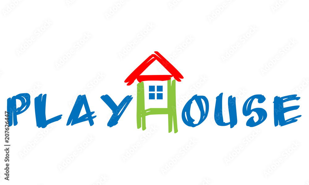 Playhouse Spielhaus Logo Design Template Stock Vector | Adobe Stock