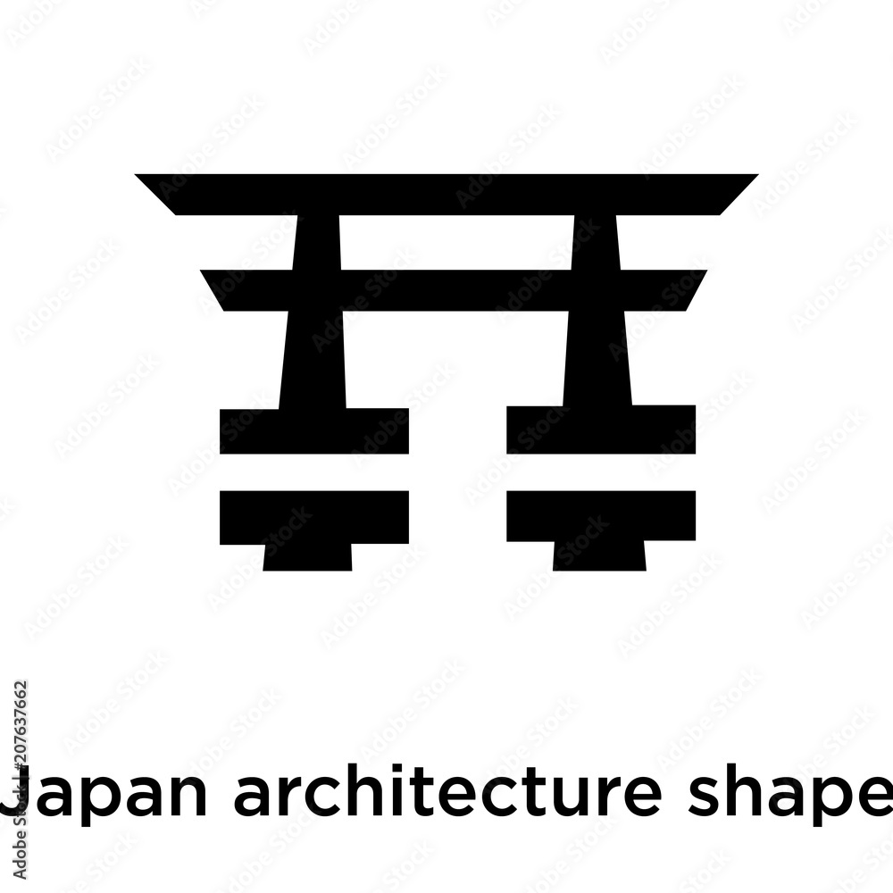 Japan architecture shape icon vector sign and symbol isolated on white ...