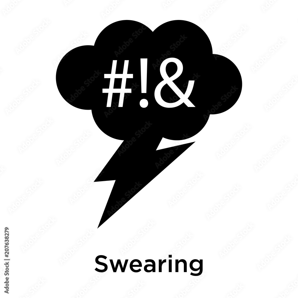 Swearing icon vector sign and symbol isolated on white background ...