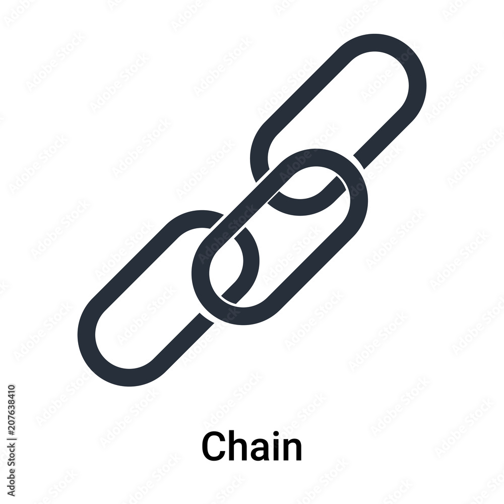 Chain icon vector sign and symbol isolated on white background, Chain ...