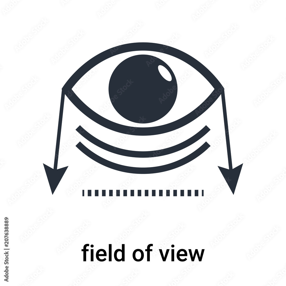 field of view icon vector sign and symbol isolated on white background, field of view logo ...